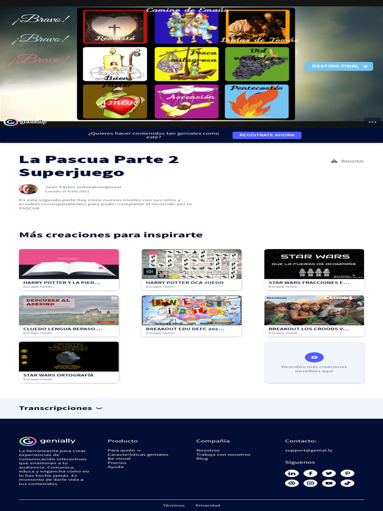 La Pascua Parte 2 Superjuego Por Juan Carlos (Educarconjesus) en Genially | PDF