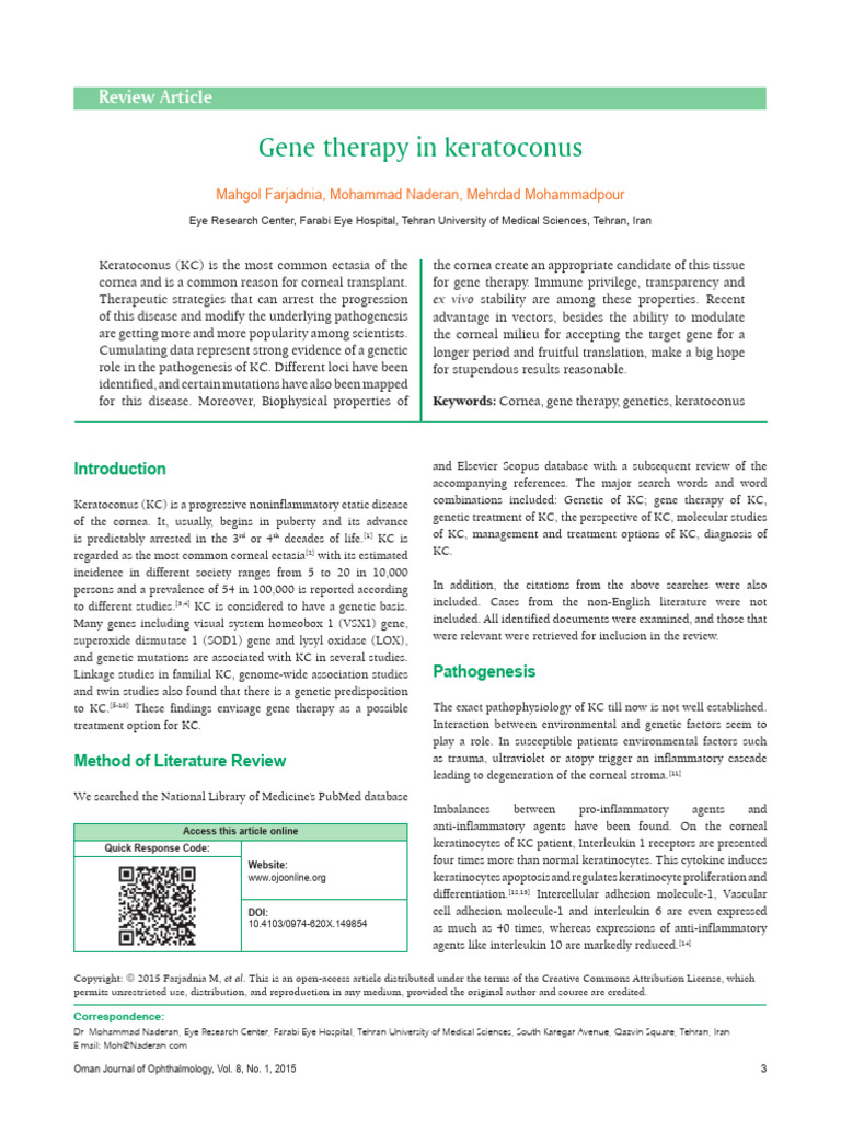 Gene Therapy in Keratoconus | PDF