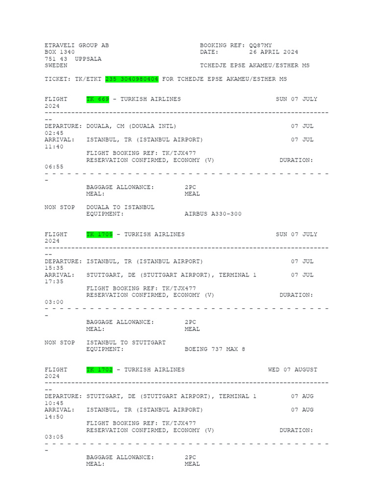 Flugticket | PDF