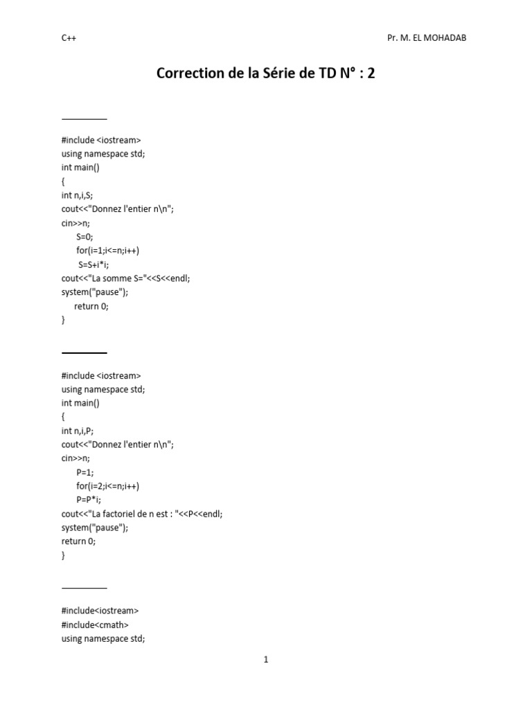 Correction TD2 | PDF