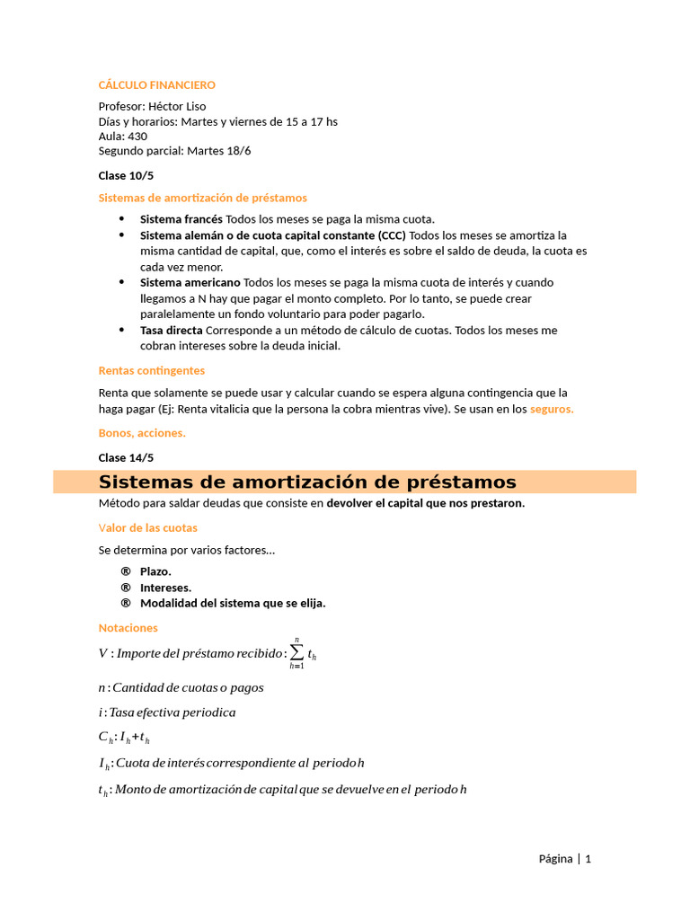 Resumen Segundo Parcial - Cálculo Financiero | PDF | Seguro | Inversiones