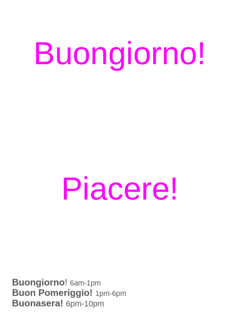 Italiano Unitá 1 Piacere! | PDF