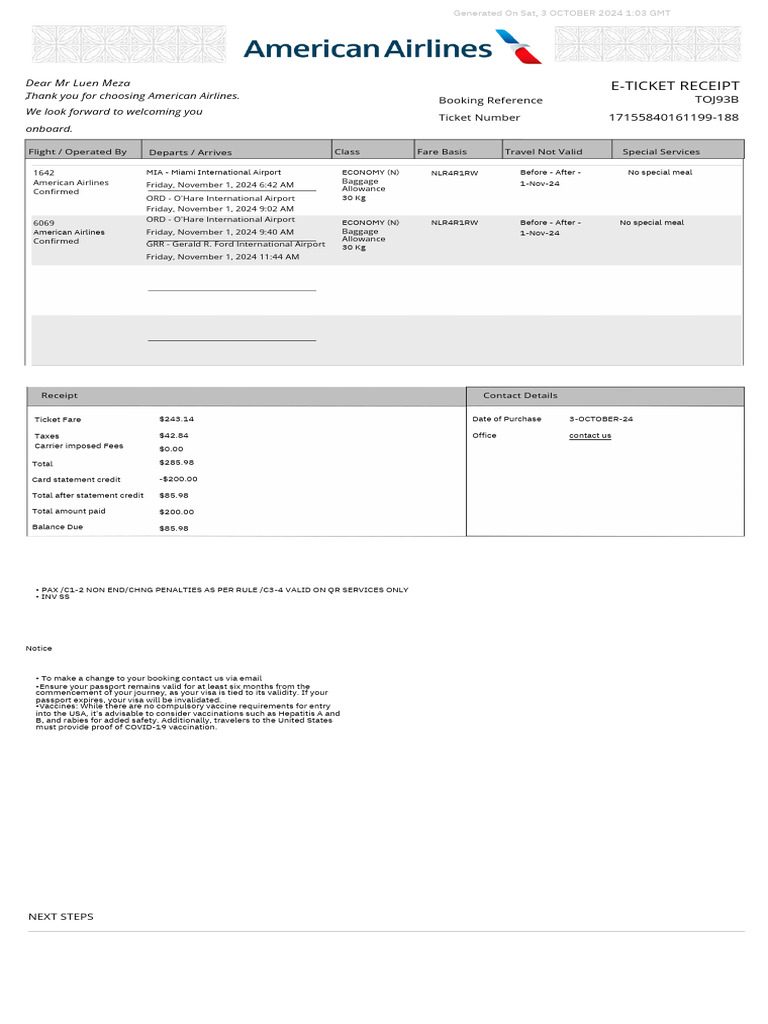 E Ticket Receipt-325678 | PDF