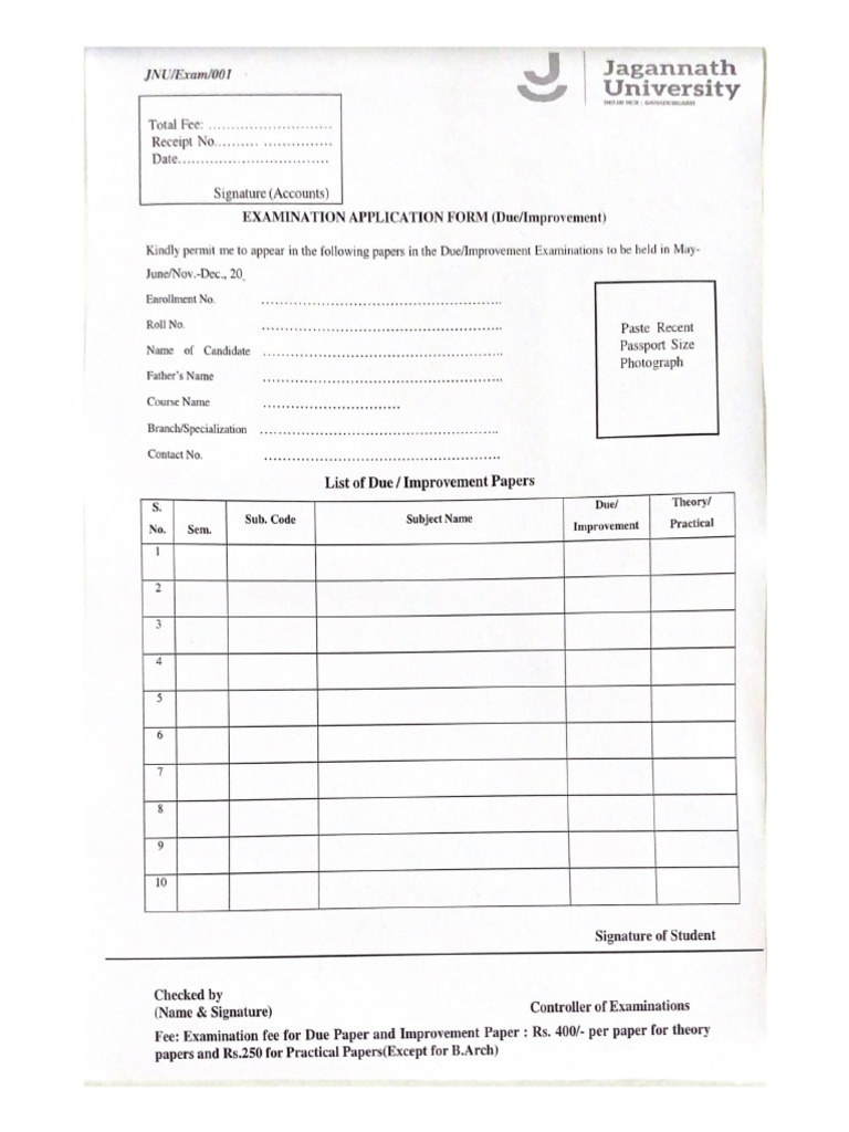 Jagannath back form | PDF
