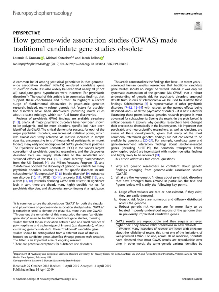 Gwas Vs Candidate Gene Studies | PDF
