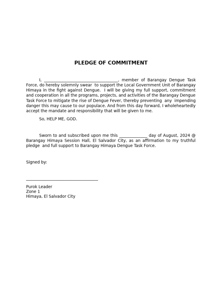 Pledge of Commitment | PDF