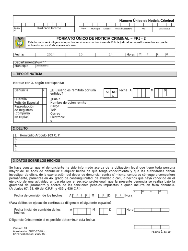 Formato - Noticia Criminal | PDF