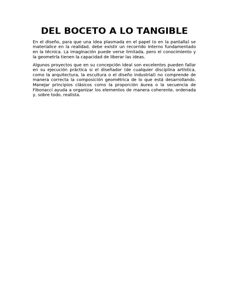 Del Boceto A Lo Tangible | PDF