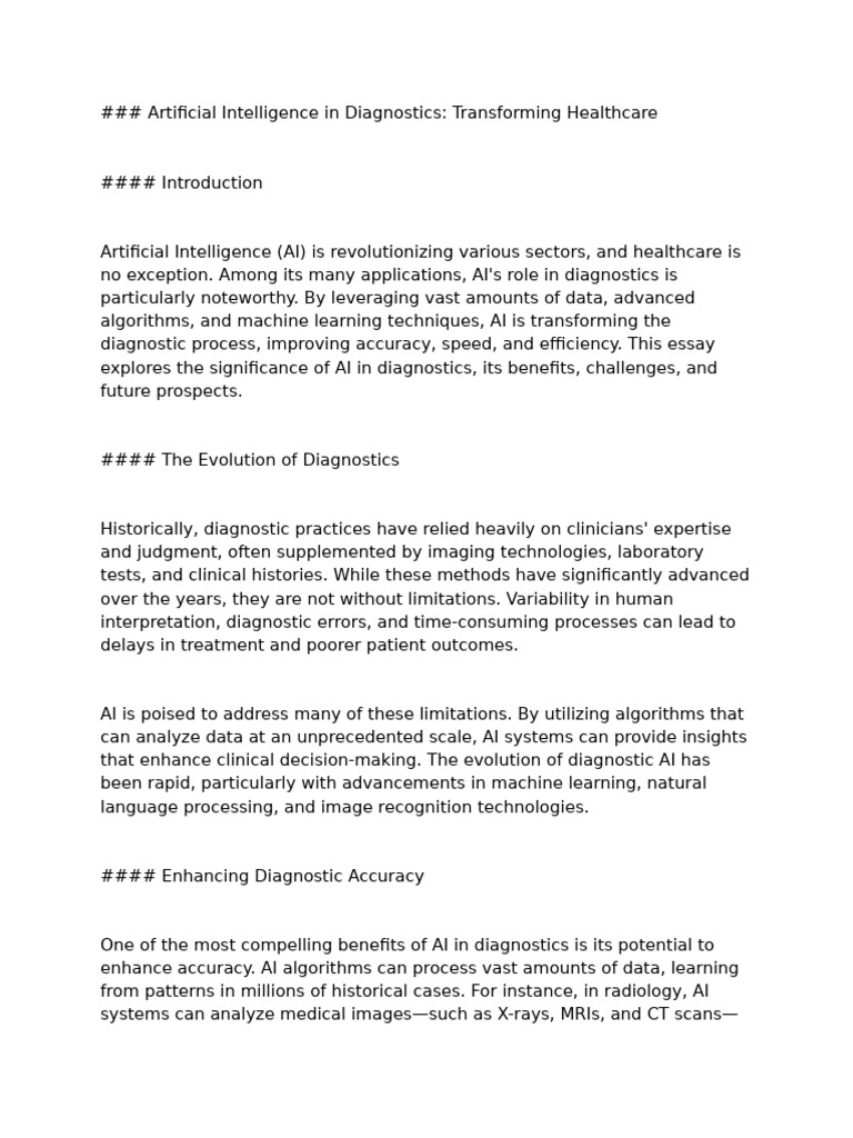 Artificial Intelligence in Diagnostics | PDF | Artificial Intelligence ...