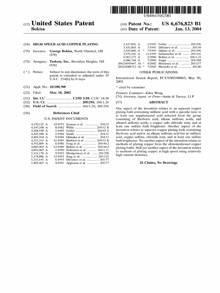 High Speed Acid Copper Plating | PDF