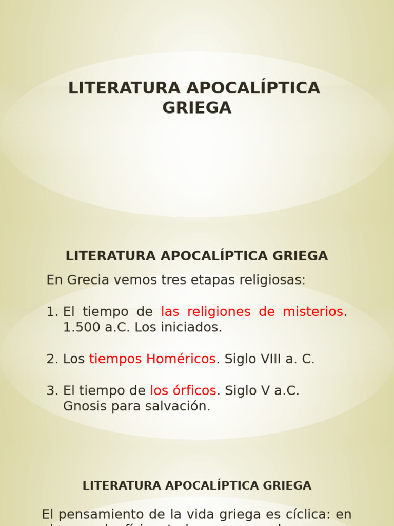 Literatura Apocaliptica Griega | PDF | Historia | Religión y espiritualidad