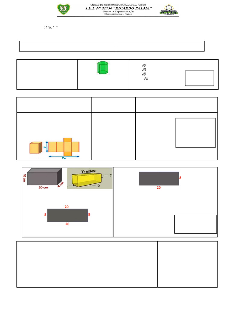 1°Prismas-áreas.volumen. | PDF