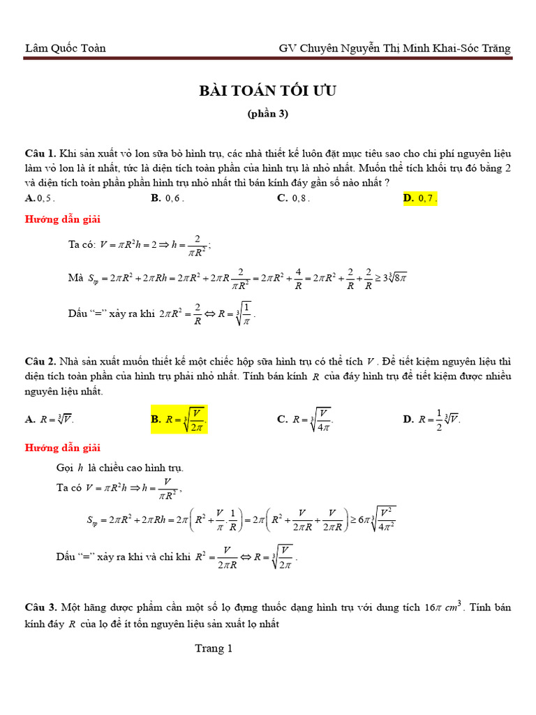 Bai Toan Toi Uu 3 | PDF