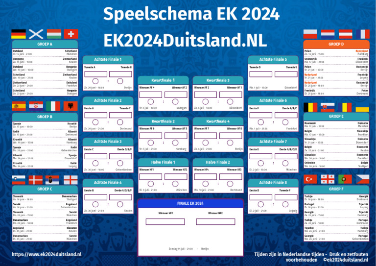 Speelschema Ek 2024 PDF | PDF