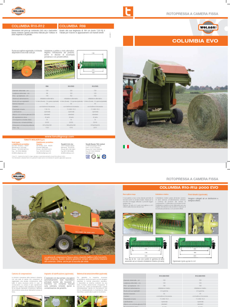 Columbia r98 R10evo R12evo It (b31) | PDF