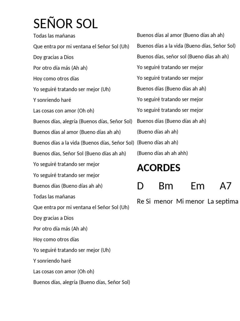Señor Sol | PDF | Artes del Lenguaje y Comunicación
