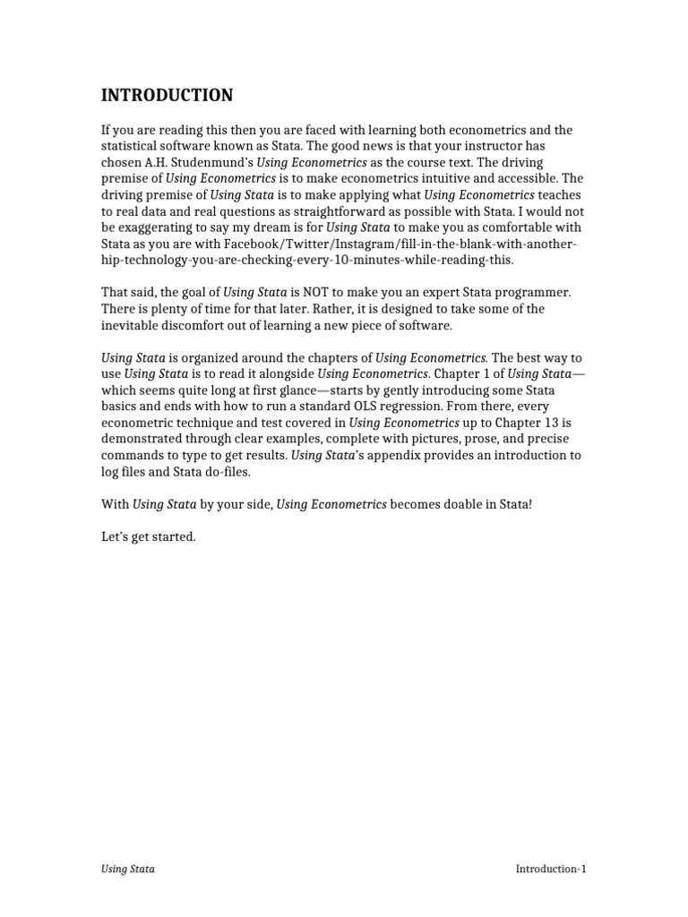 Using Stata Introduction | PDF