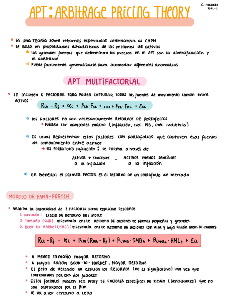 APT - Arbitrage Pricing Theory | PDF