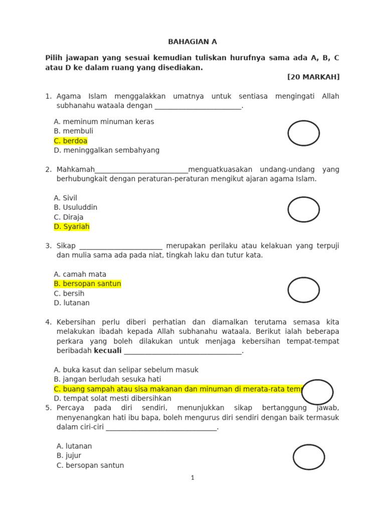 SKEMA JAWAPAN KERTAS UJIAN MIB | PDF