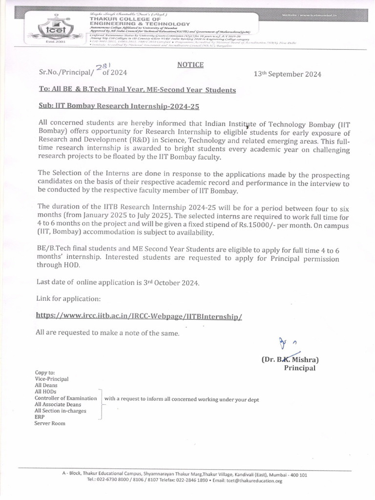 IIT Bombay Research Internship -2024-2025 | PDF