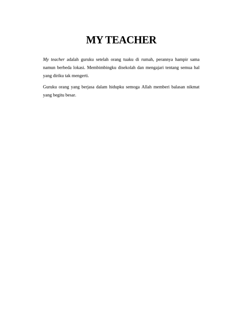 My Teacher | PDF