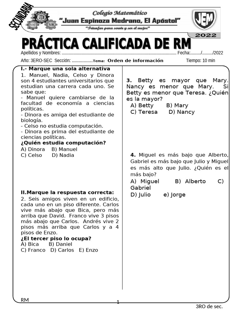 RM Practica Calificada Sesion 2 | PDF