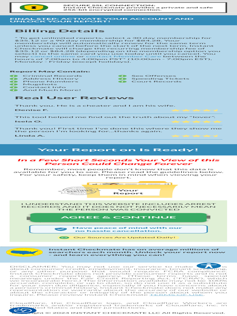Sign Up For An Instant Checkmate Background Check | PDF