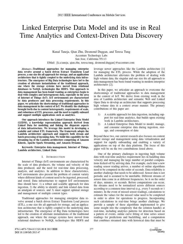 Linked Enterprise Data Model and Its Use in Real | PDF