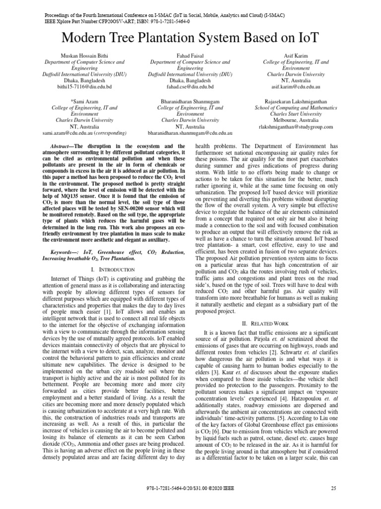 Modern Tree Plantation System Based On IoT | PDF