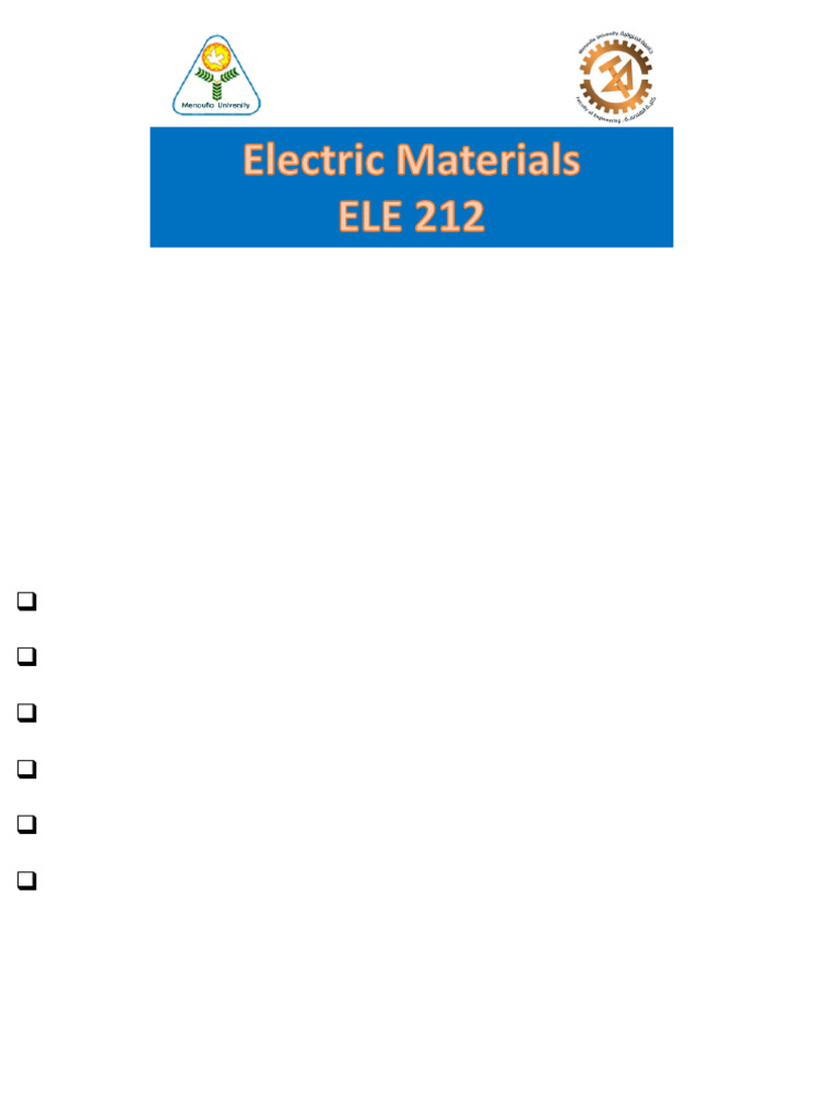 Lecture5 Electric Materials | PDF