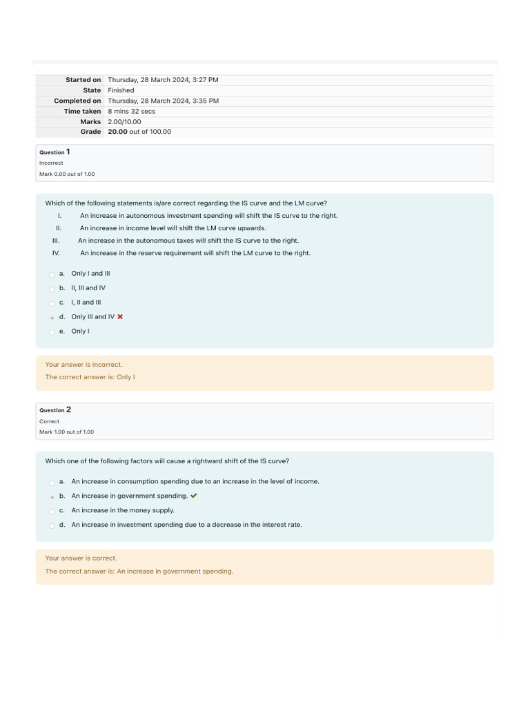Quiz 1 - Attempt Review | PDF | Trade | Business