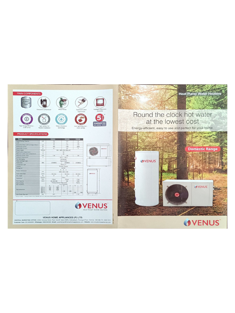 Venus Heat Pump Specification | PDF
