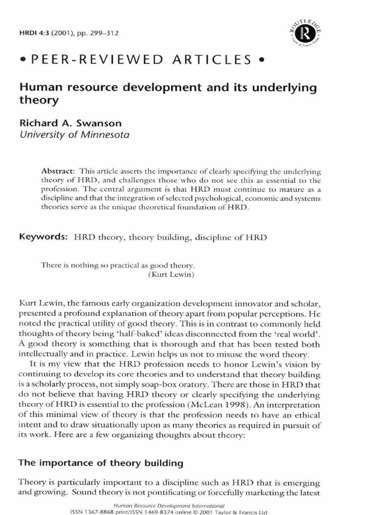HRD and Its Underlying Theory - 793 - 1 | PDF