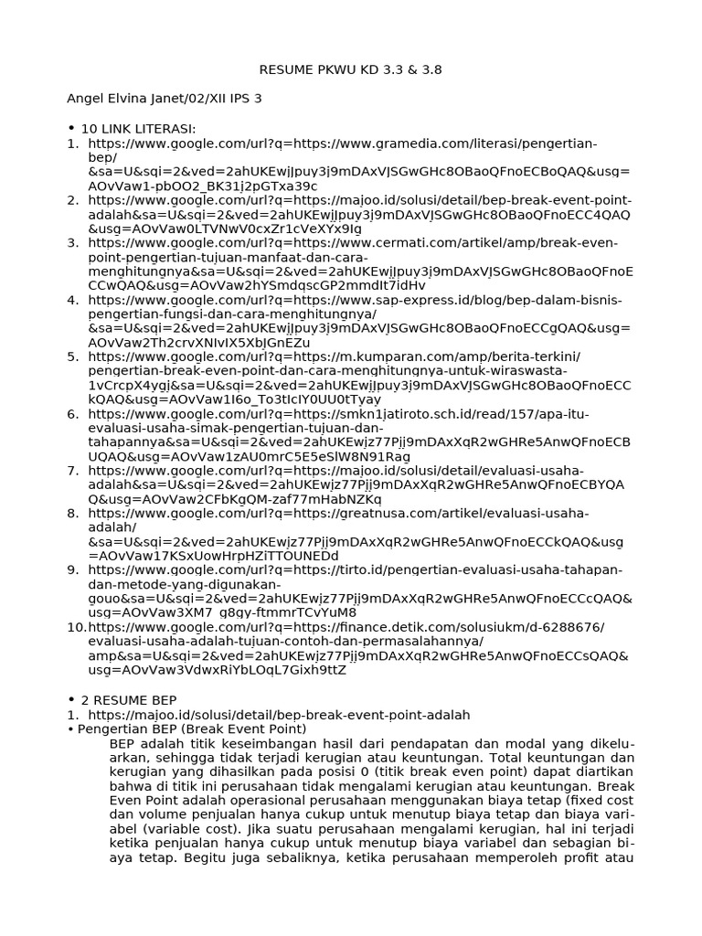 Resume Pkwu 3.3 - 3.8 | PDF | Market (Economics) | Factor Income Distribution