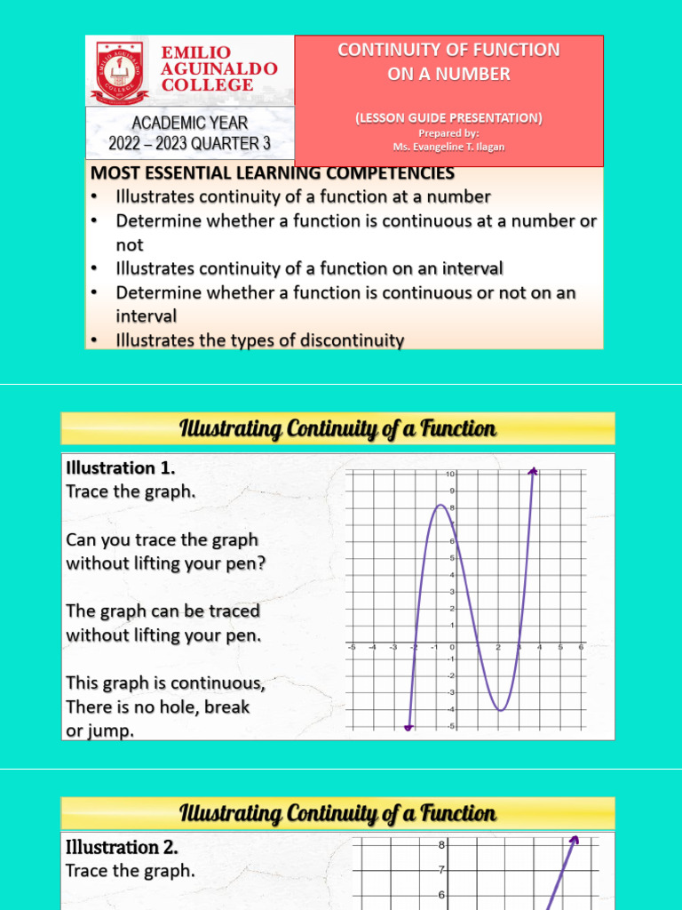 Continuity of A Function at A Number | PDF