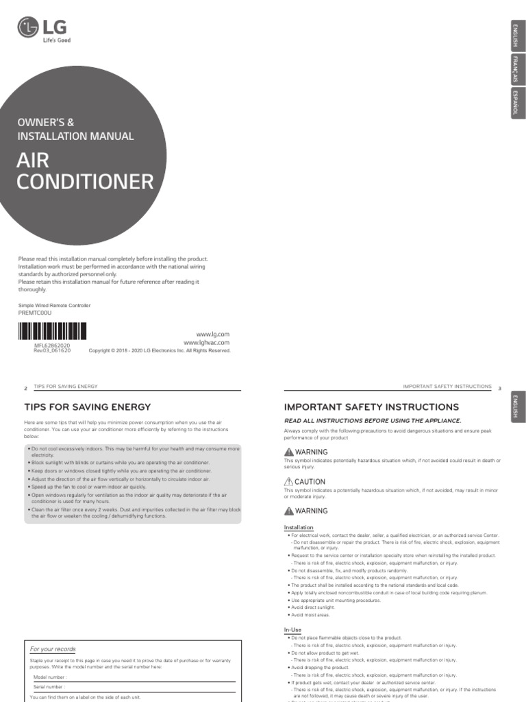 LG Simple Wired Remote | PDF