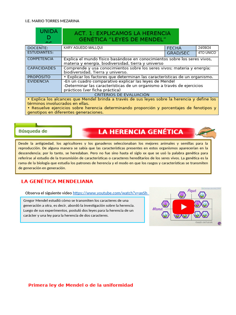 A-4º ACT 1-CYT-UND 6 | PDF