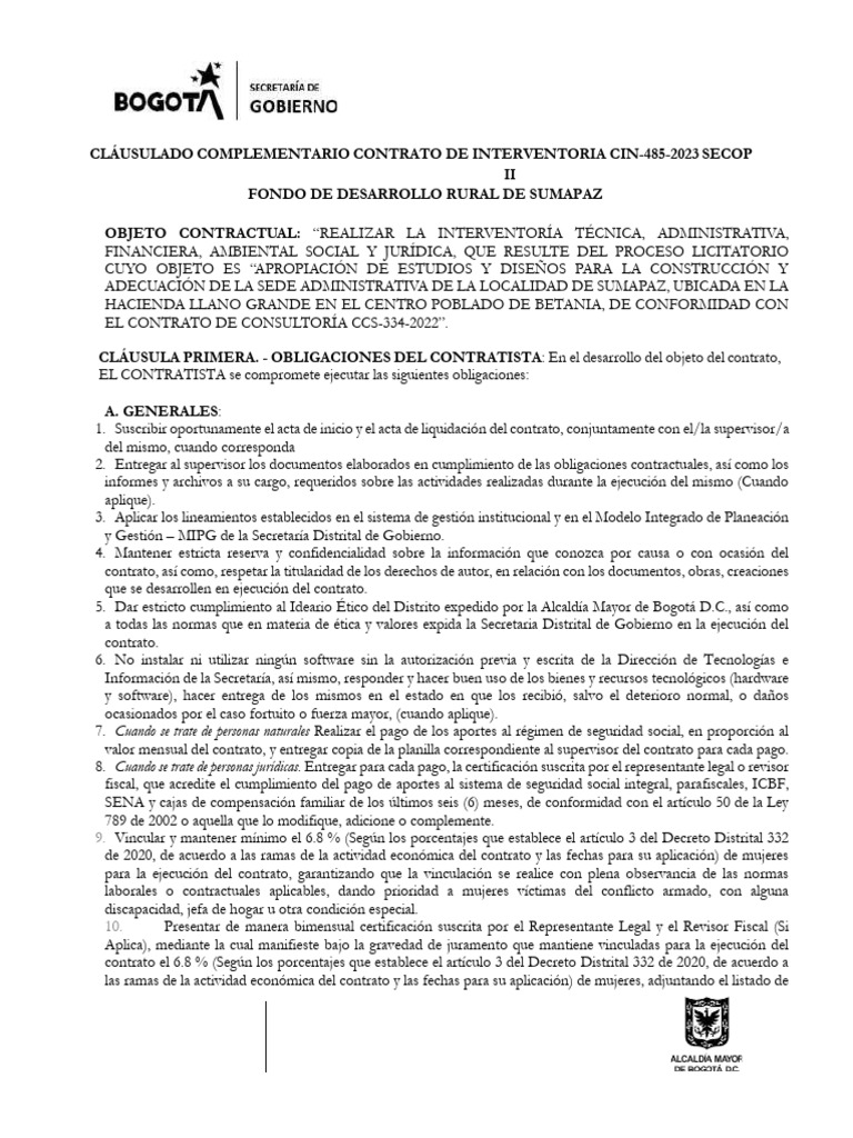 Clausulado Complementario | PDF