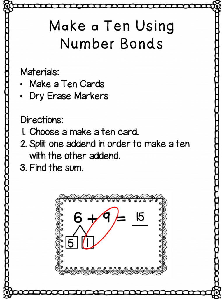 Make a Ten Addition Using Number Bonds (sums to 20) | PDF Make a Ten Addition Using Number Bonds (sums to 20) | PDF