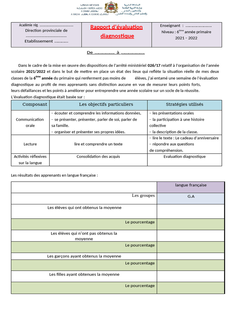 Rapport Evaluation Diagnostique 6AEP-Www.dirasus.com (1)171 | PDF