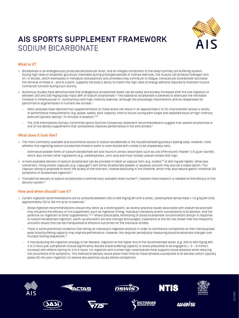 Sport-supplement-fact-sheets-Sodium-bicarbonate-v4 | PDF