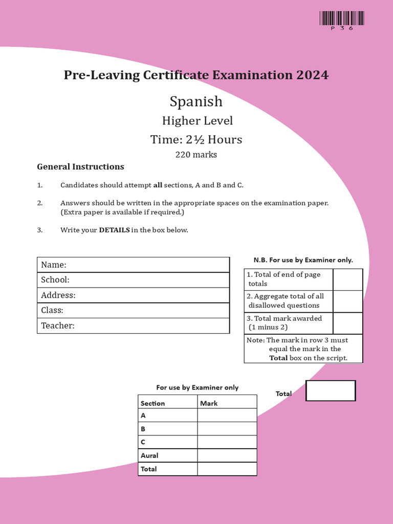2024 LC Spanish Higher Complete | PDF