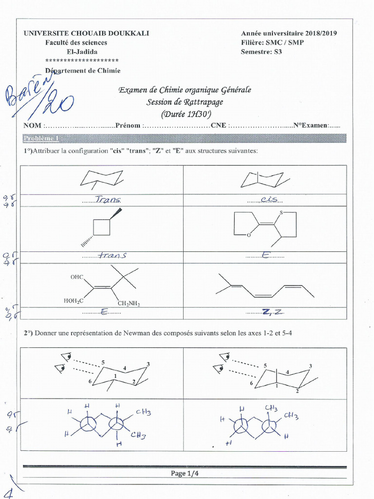 Corrige Examen Rattrapage smp3 2018 2019 | PDF
