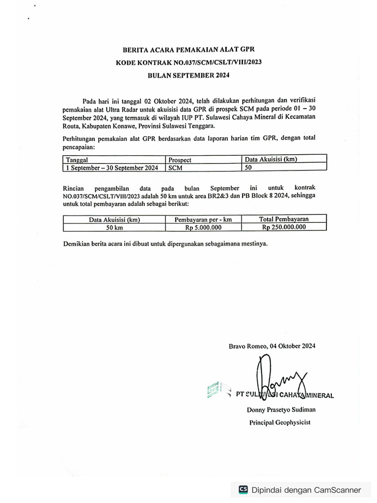 04 - BERITA ACARA PEMAKAIAN ALAT GPR September 2024 - SCM - Rev1 - Cap ...