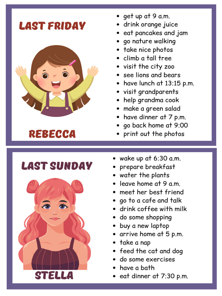 Past Simple Cards 20000 | PDF