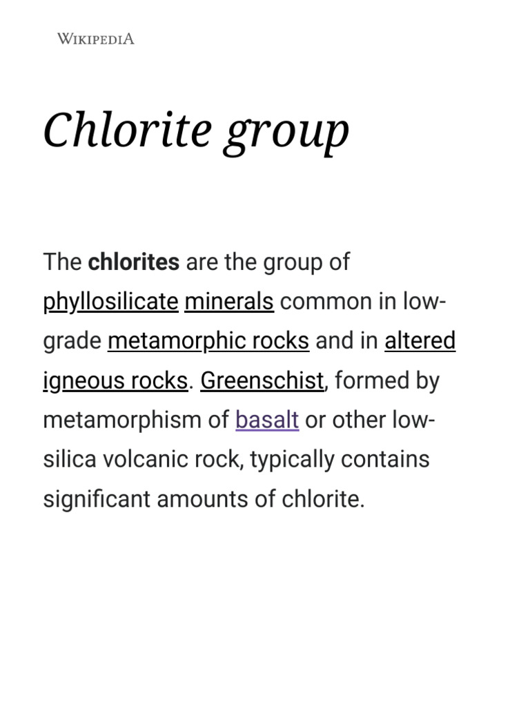 Chlorite Group | PDF
