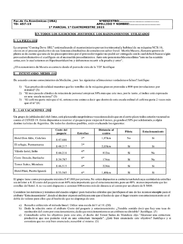 Parciales y Finales TD | PDF