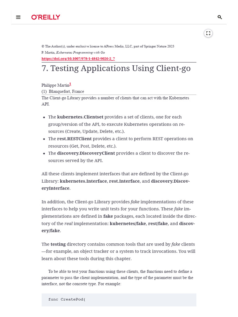 Testing Applications Using Client Go Kubernetes Programming With Go Programming Kubernetes