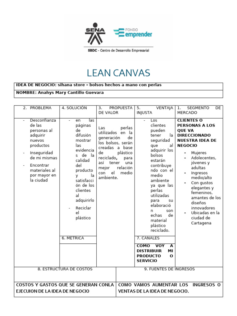Lean Canvas | PDF