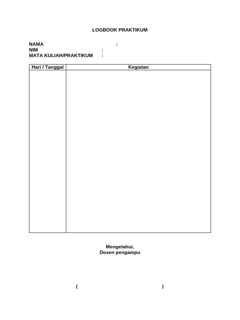 Logbook Praktikum 2023 | PDF